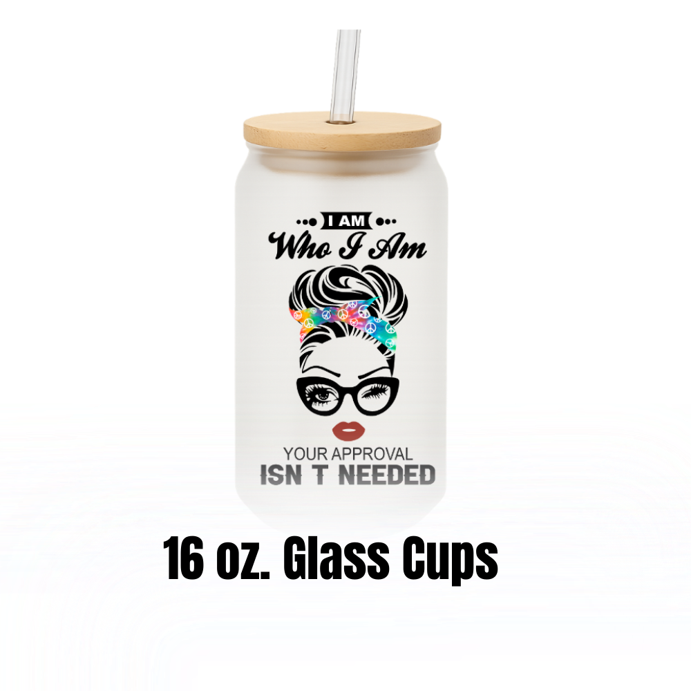 16 oz. Glass Cups – All Things Wright Creations
